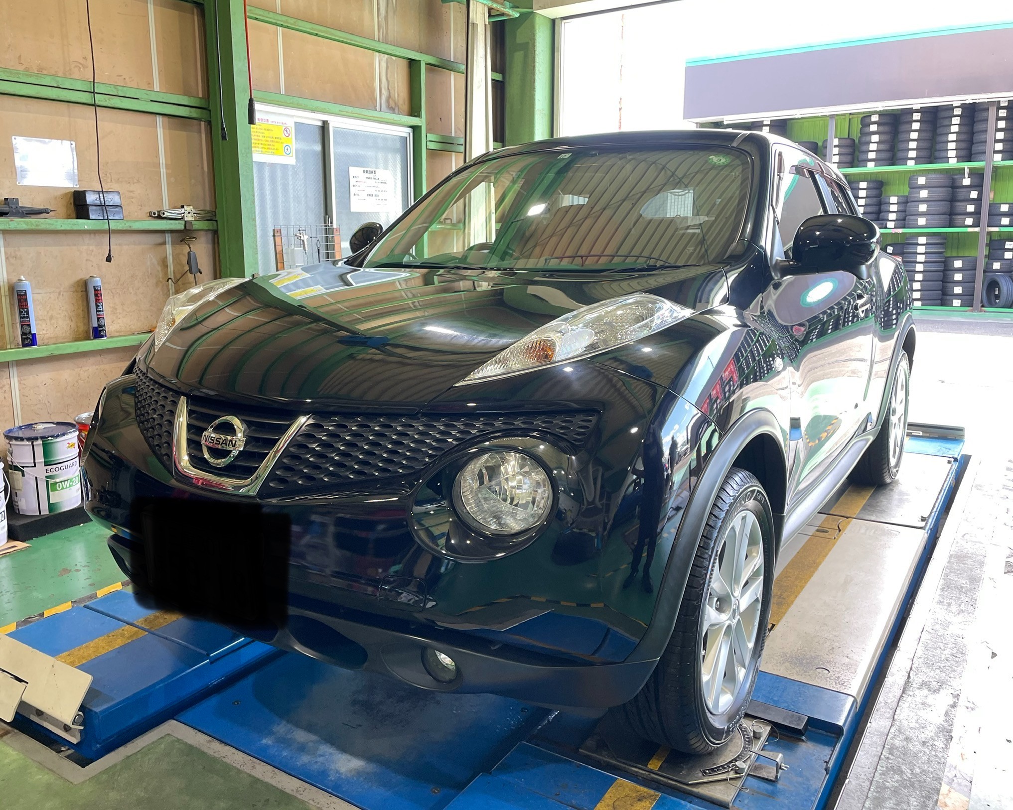 ★【ニッサン・DBA-YF15・ジューク】夏タイヤ交換・アライメント測定・調整 | 店舗おススメ情報 | タイヤ館 川越（三重県）