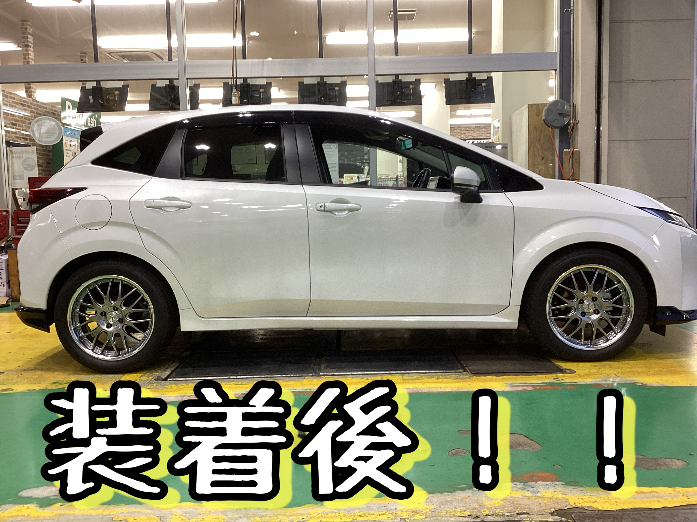 FE13日産オーラアルミ交換 | 日産 オーラ ホイール タイヤ・ホイール関連 > タイヤ・ホイール交換 | サービス事例 | タイヤ館 川口 ...