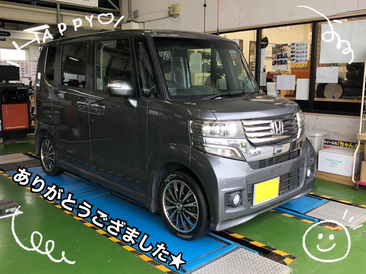ホンダ N-BOXカスタムのタイヤ交換！ | 店舗おススメ情報 | タイヤ館 岡山東