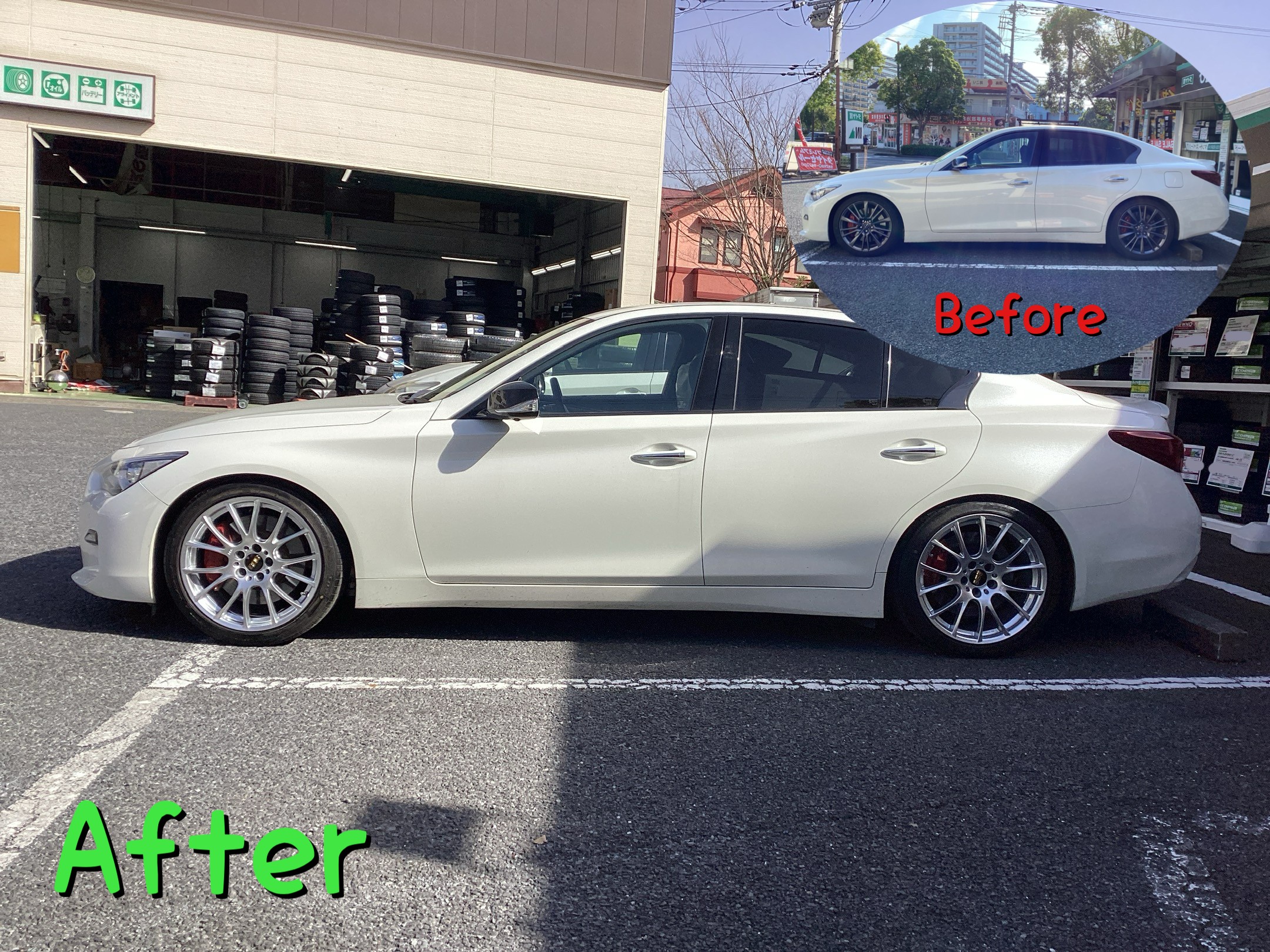 NISSAN SKYLINE 400R X BBS RE-V 仕上げのホイール交換！ | 店舗おススメ情報 | タイヤ館 成田（千葉県）